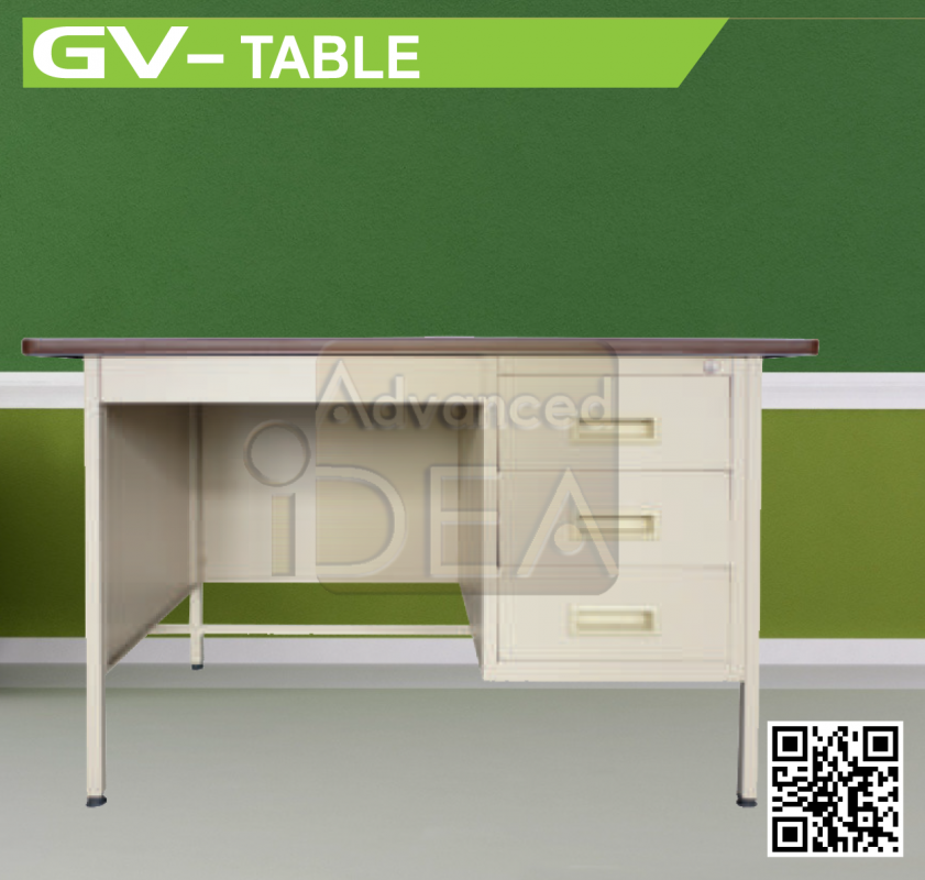4' General Purpose Table With Centre Drawer - Black Linoleum Top (GV ...