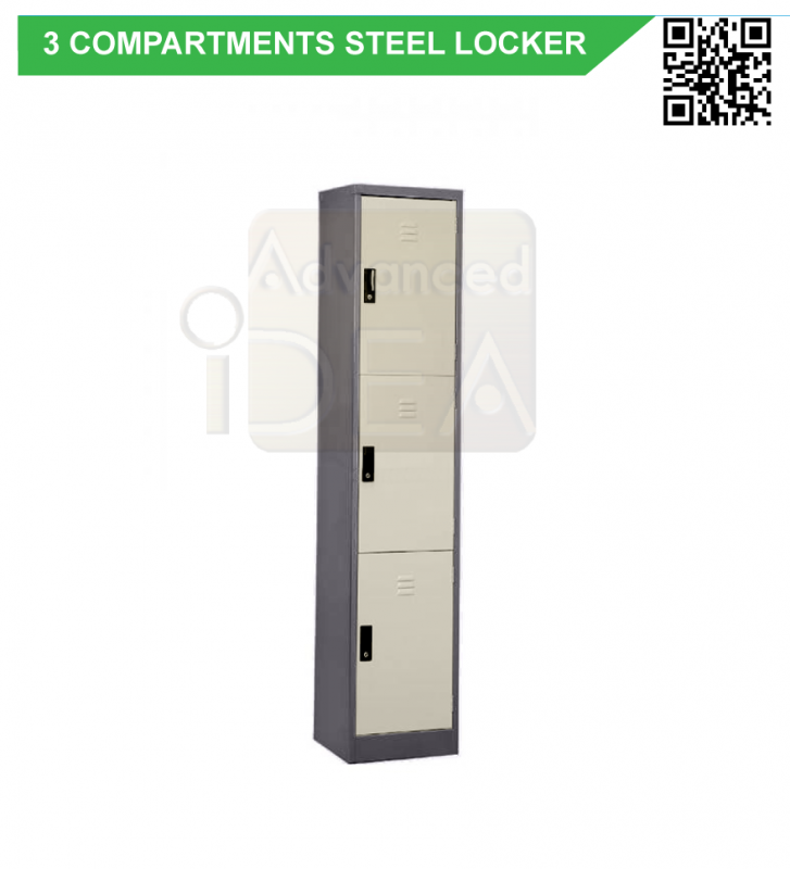 Compartment Locker ( 3 Compartment Steel Locker - Size : 381(W)x381(D ...