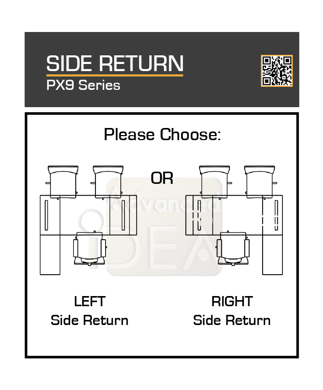 Executive Table with Side Return Cabinet (Left/Right) -PX9 - # ...
