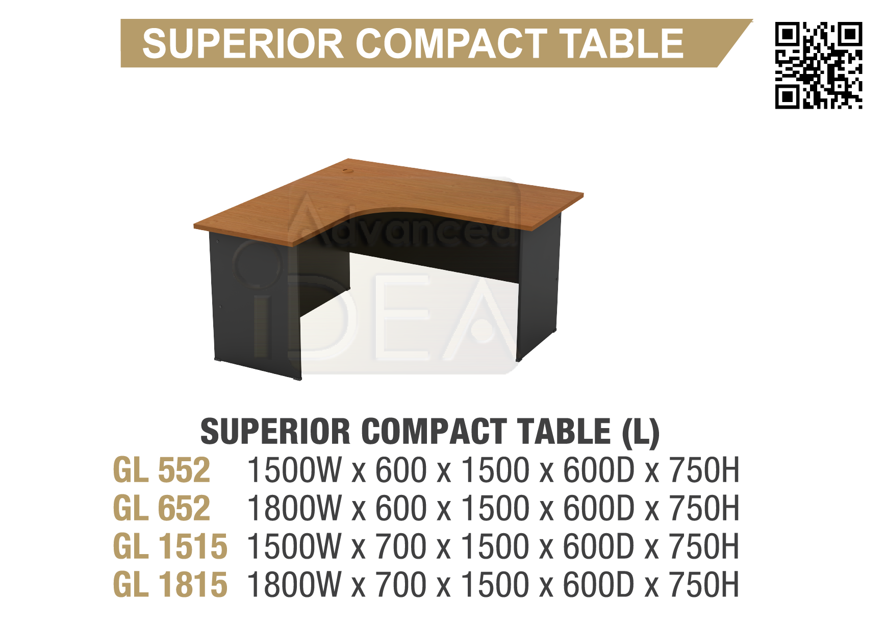 Superior Compact Table (L) - Right Handed G-GL(R) - #advancedidea ...