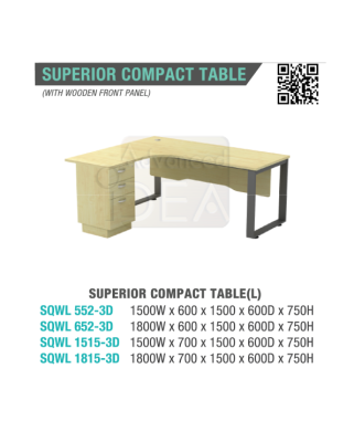Superior Compact Table With Fixed Pedestal 2D1F (With Wooden Front ...