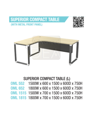 Superior Compact Table With O Leg (With Metal Front Panel) O-OML - # ...