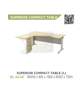 Superior Compact Table With Fixed Pedestal 2D1F B-BL443D - # ...