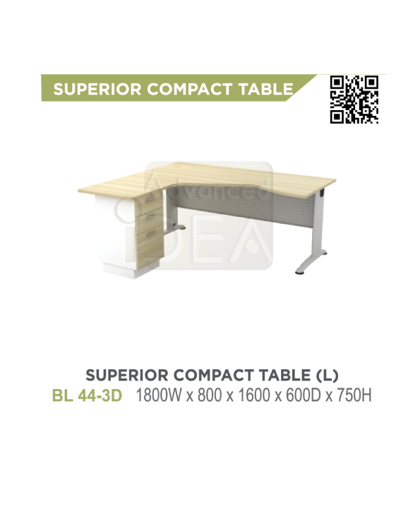 Superior Compact Table With Fixed Pedestal 2D1F B-BL443D - # ...