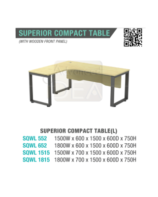 Superior Compact Table With SQ Leg (With Wooden Front Panel) SQ-SQWL ...
