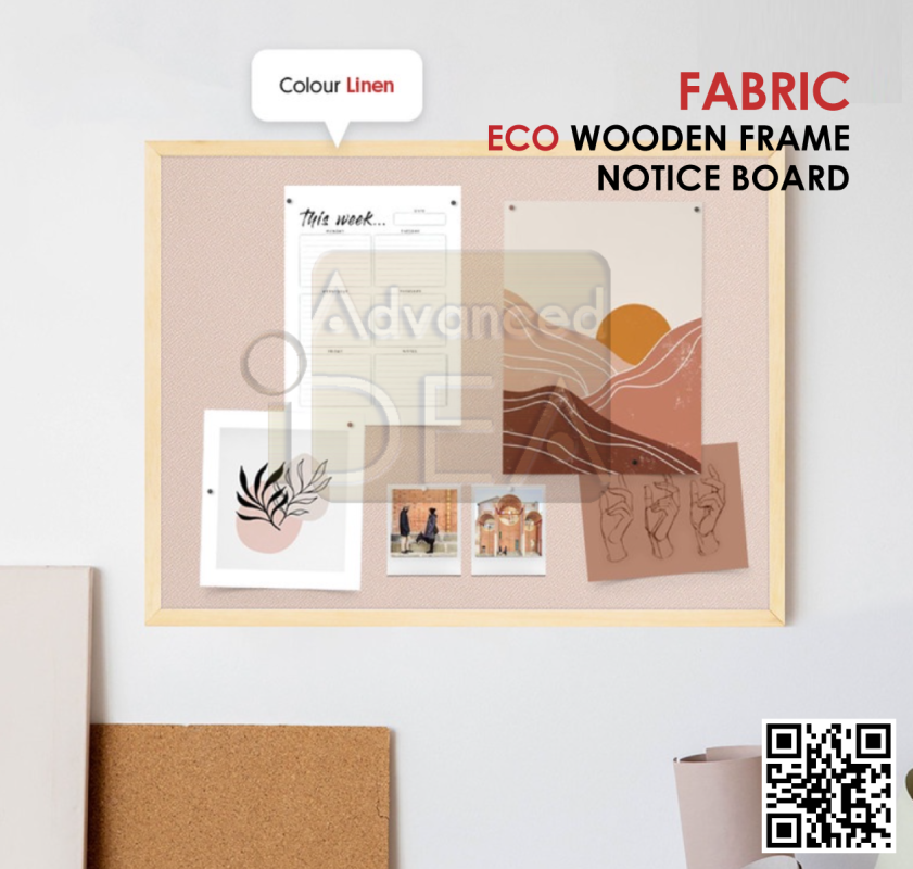 Beige Fabric Notice Board (Eco Wooden Frame) NB-ECOTBE - #advancedidea ...