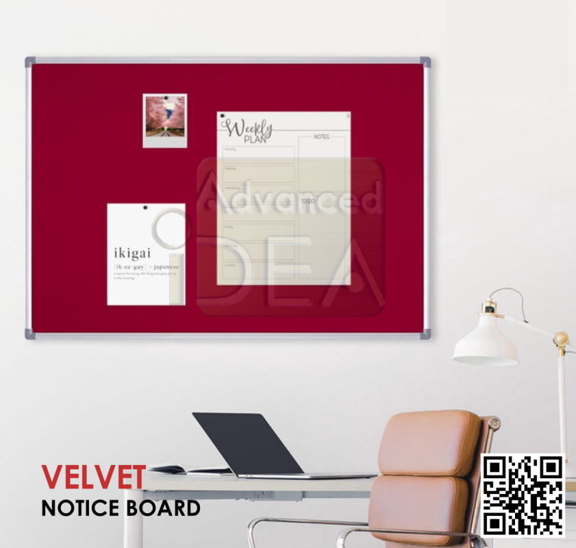 Black Velvet Notice Board (Wooden Frame) NB-VWFBL - #advancedidea ...