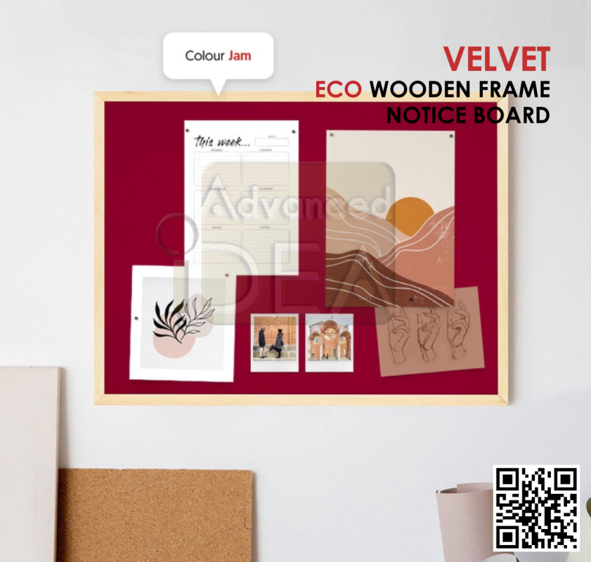 Grey Velvet Notice Board (Eco Wooden Frame) NB-ECOVG - #advancedidea ...